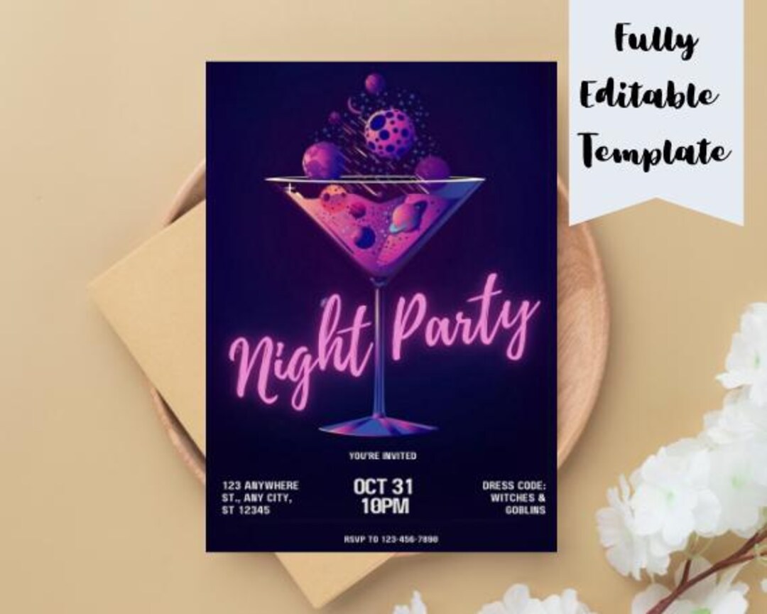 Editable Girls Night Out Invitation, Ladies Night Out Birthday Party ...