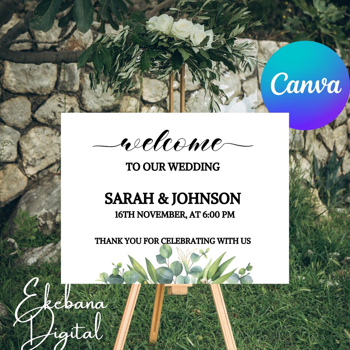 Editable Wedding Welcome Sign Template, Printable Welcome to Our ...