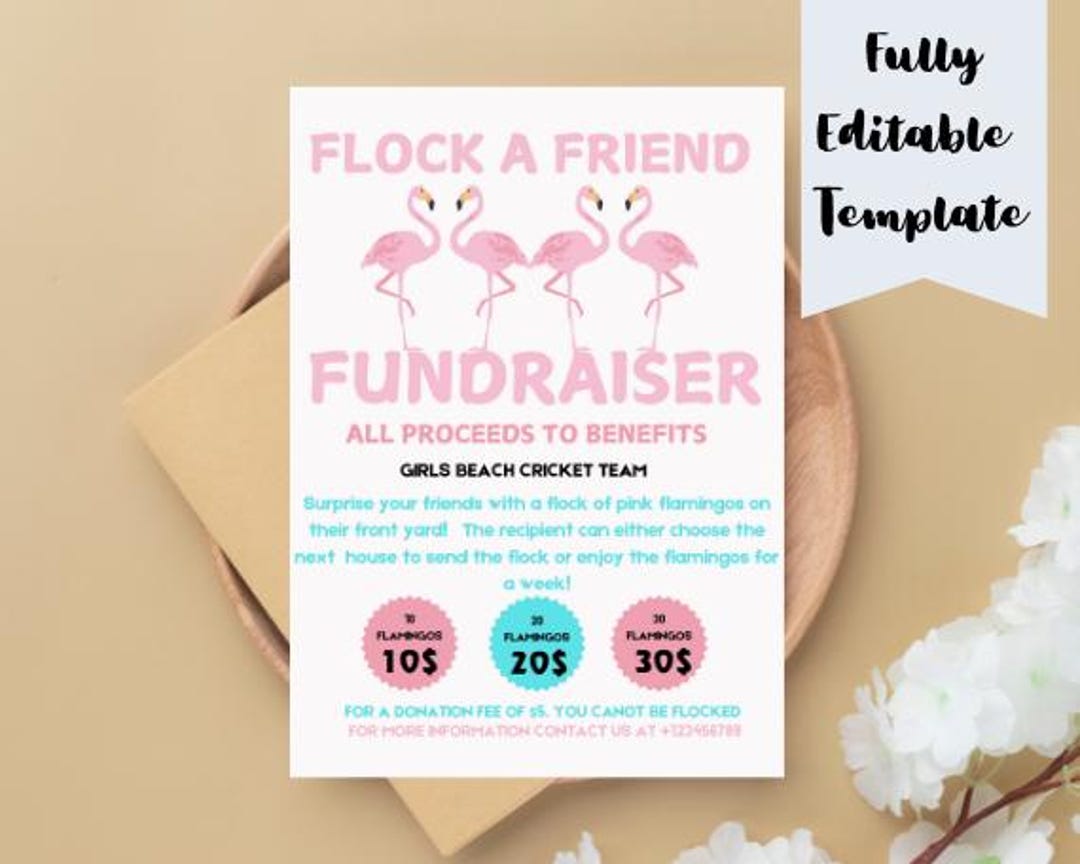 Editable Flock My Yard Flyer Sports Team Youth Fundraiser Printable Flock a Friend Template You ...