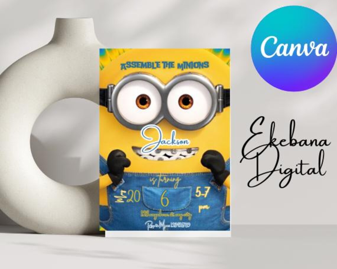 Minions Birthday Invitation Template Cute Yellow Minion Birthday Party ...