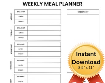 Digital Weekly Grocery List - Etsy