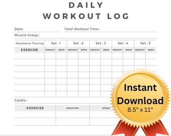 Motivational Workout Log,exercise Planner,fitness Tracker,printable,a4 ...