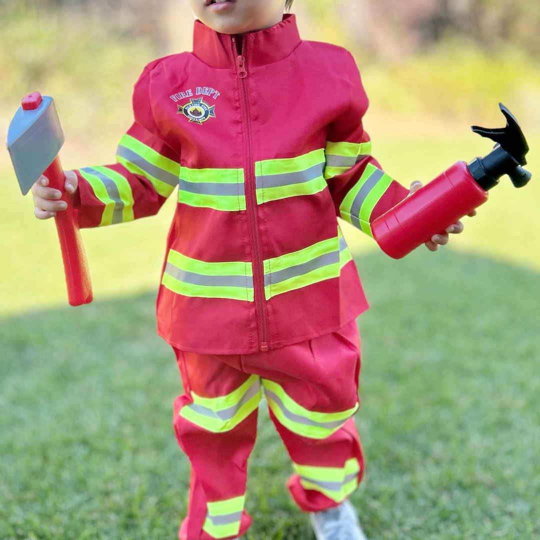 Kids Firefighter Costume Toddler Firefighter Costume Kids Costume ...