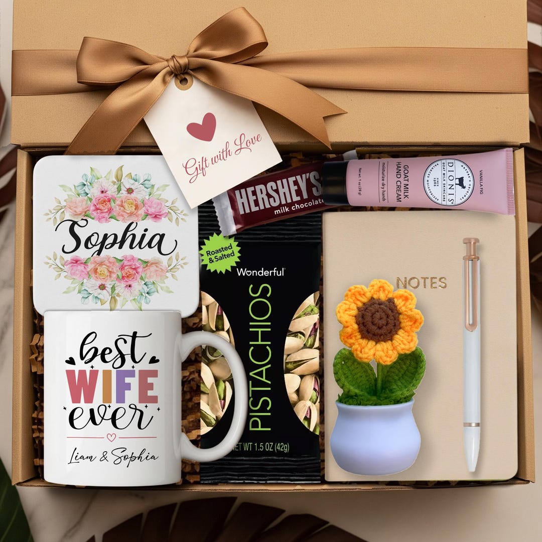 Wife Care Package Wife Gifts With Kids Names Wife Mothers Day Gift Box ...