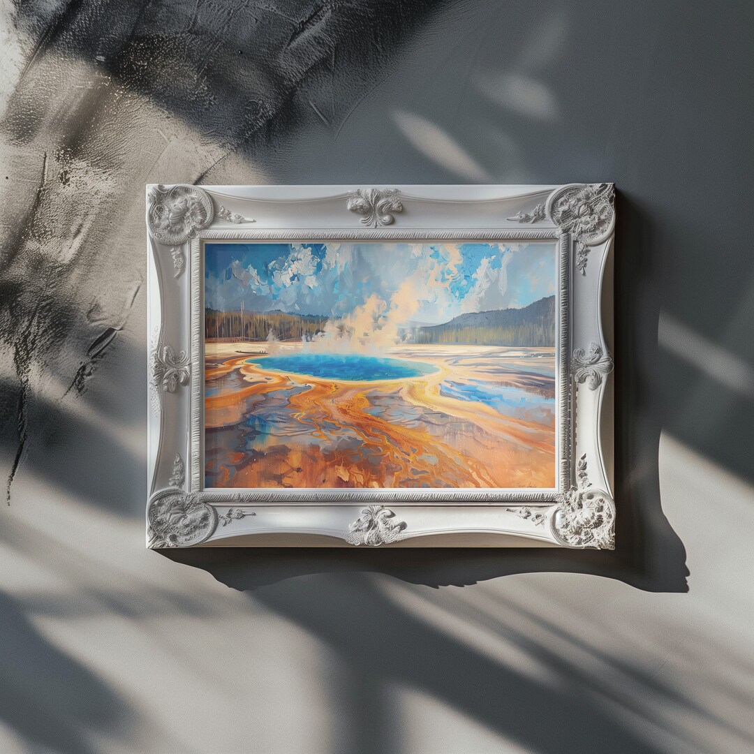 Yellowstone National Park Prismatic Spring Oil Painting PRINTABLE ...