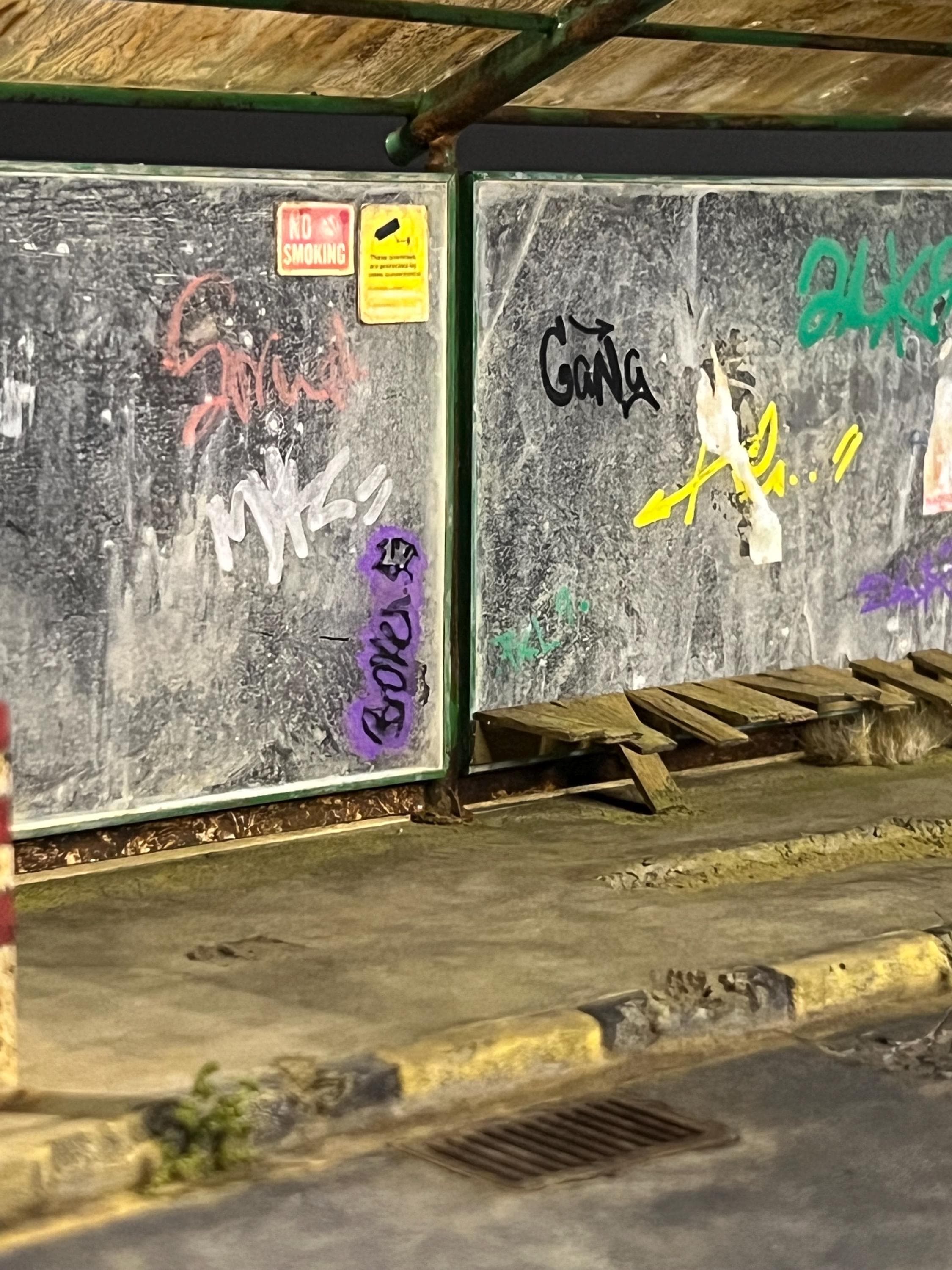Haunting Abandoned Bus Stop Diorama - Hyper Realistic Miniature Display ...