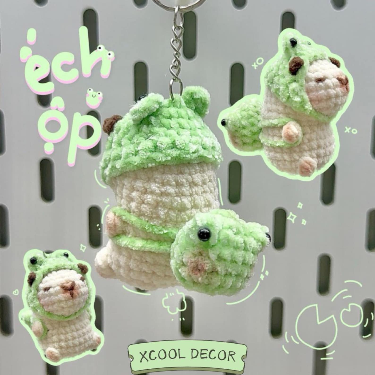 Crochet Capybara With Bag Keychain, Crochet Amigurumi Capybara, Crochet ...
