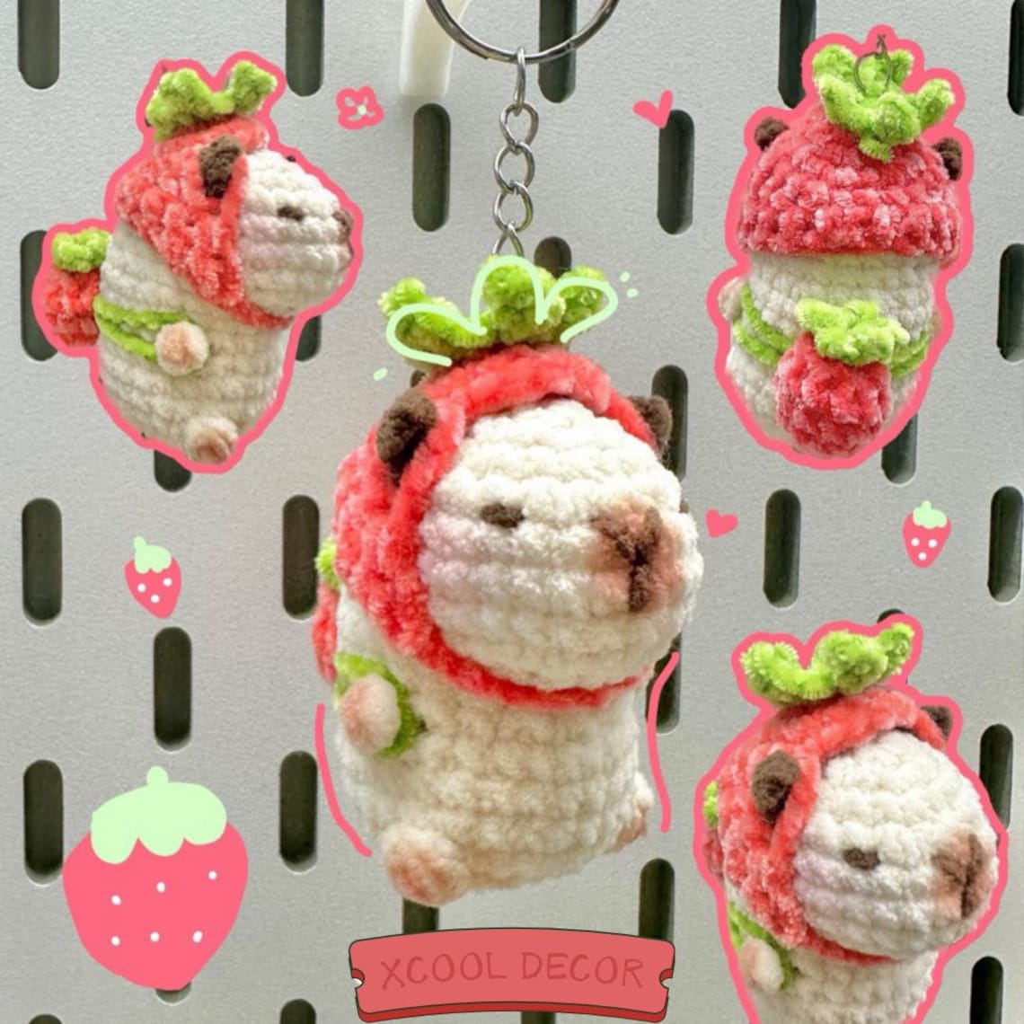 Crochet Capybara With Bag Keychain, Crochet Amigurumi Capybara, Crochet ...