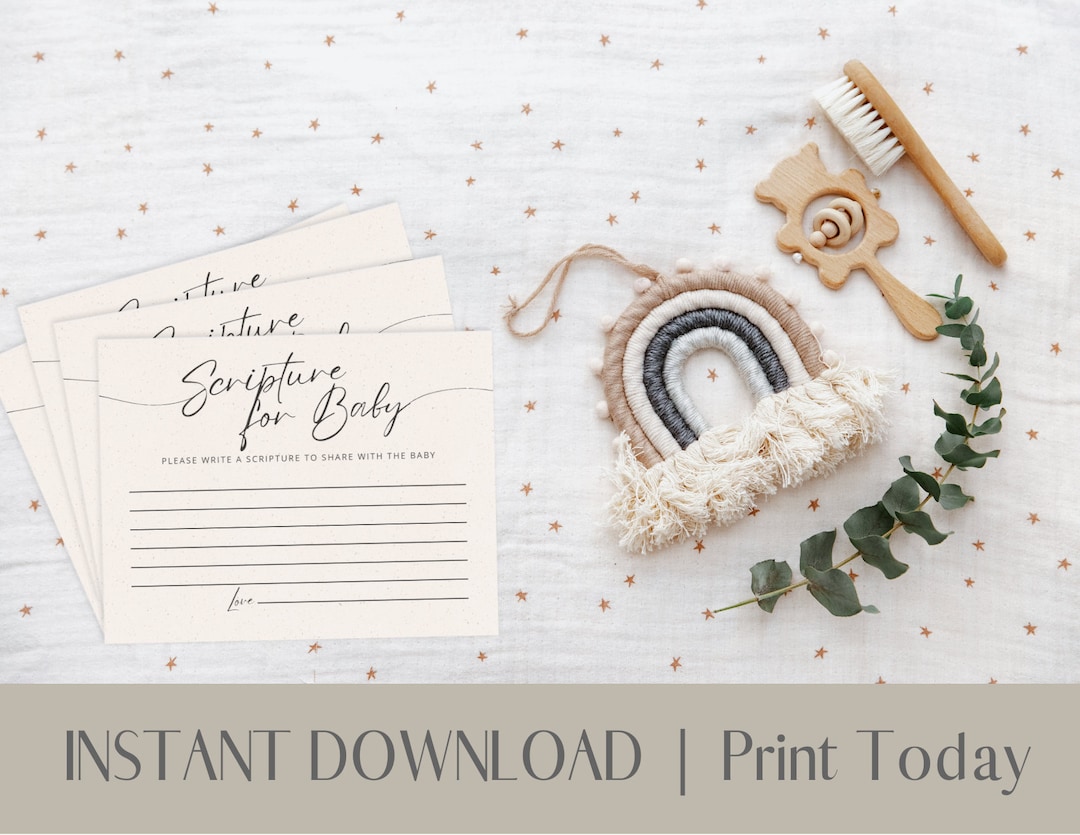Baby Shower, Baptism, Scripture Card. Instant Download Printable. for ...