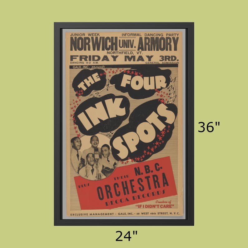 The Four Inkspots Plus Their N.B.C. Orchestra framed, the Ink Spots in ...