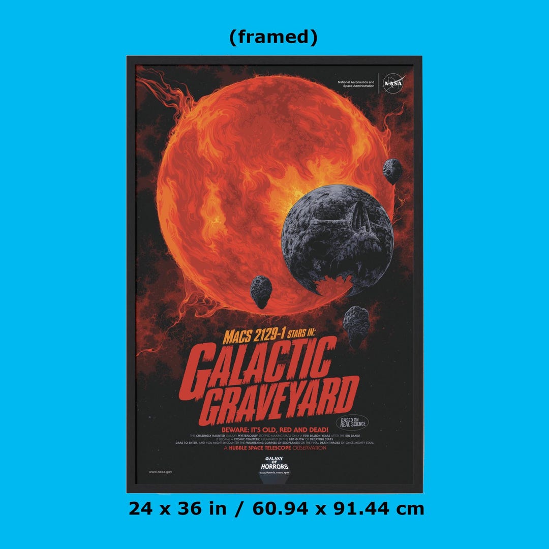 Galactic Graveyard Poster FRAMED, Exoplanet Macs 2129-1, NASA Exoplanet ...