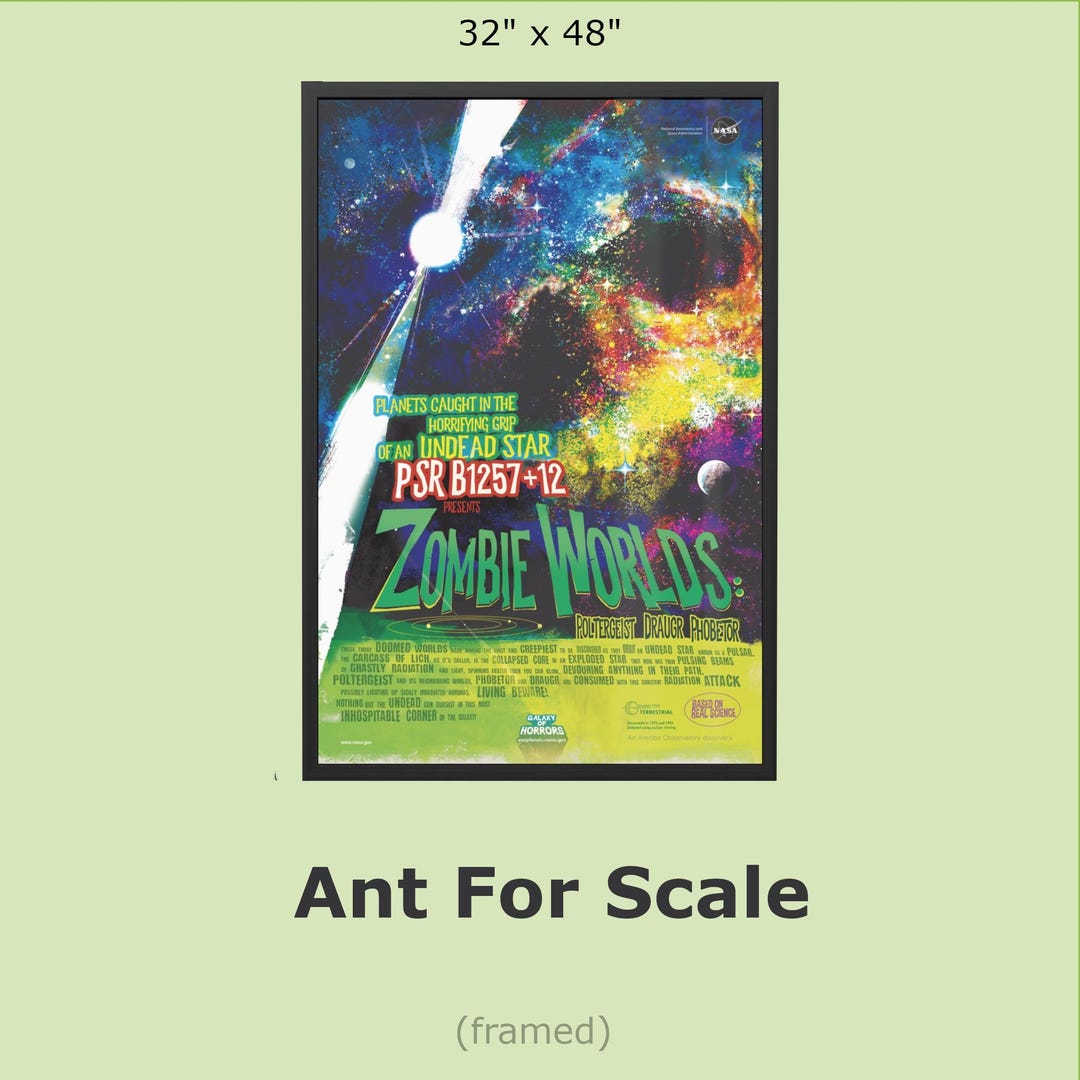 Zombie Worlds FRAMED+ Poster, Planets Caught in the Horrifying Grip of ...