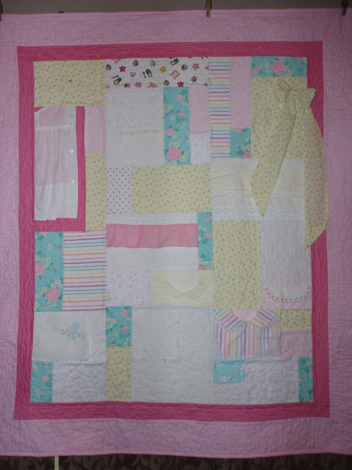 CUSTOM ORDERS Small throw size Patchwork quilt made from baby | Etsy