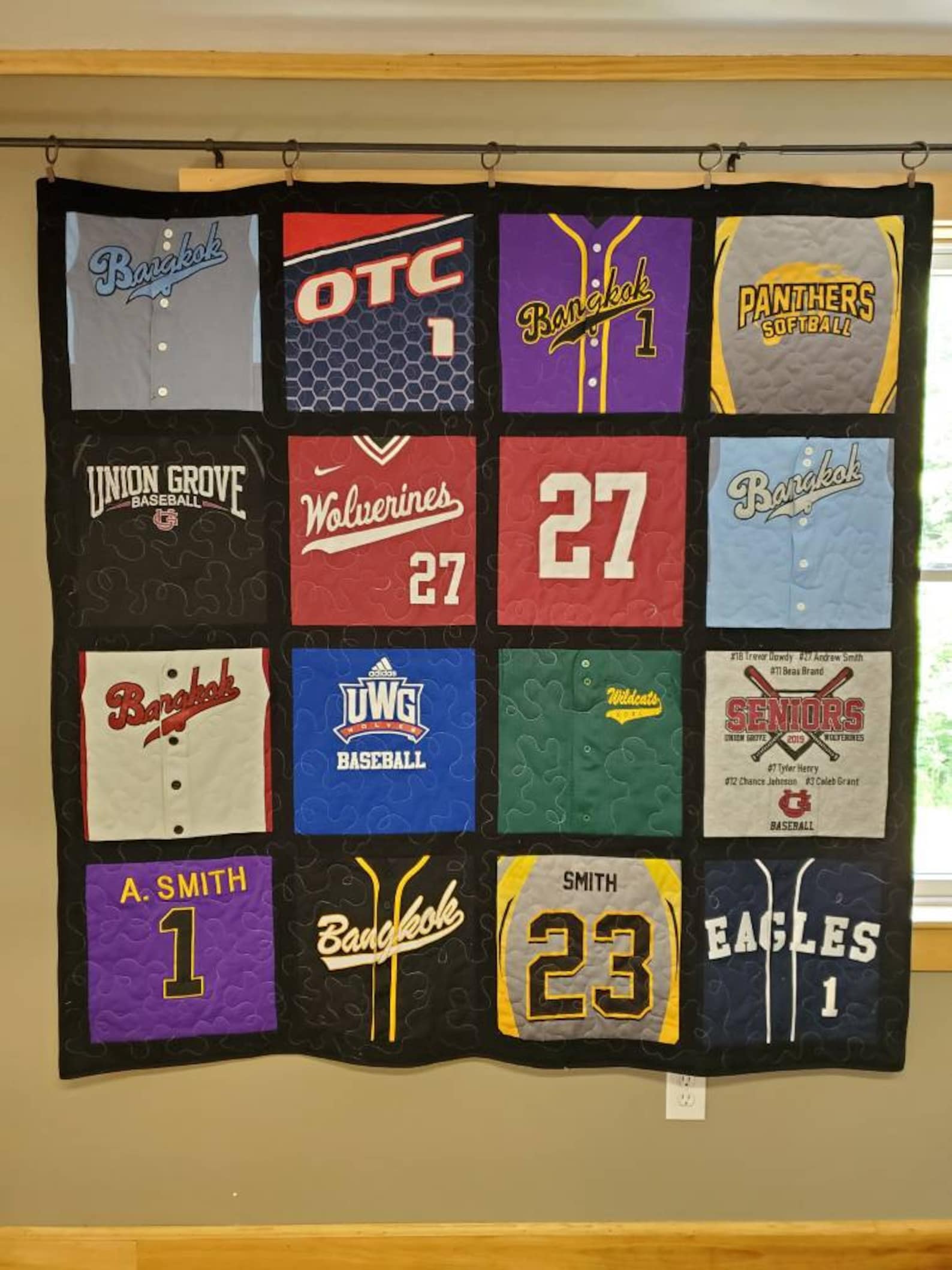 CUSTOM ORDERS on a quilt made from YOUR baseball jerseys | Etsy
