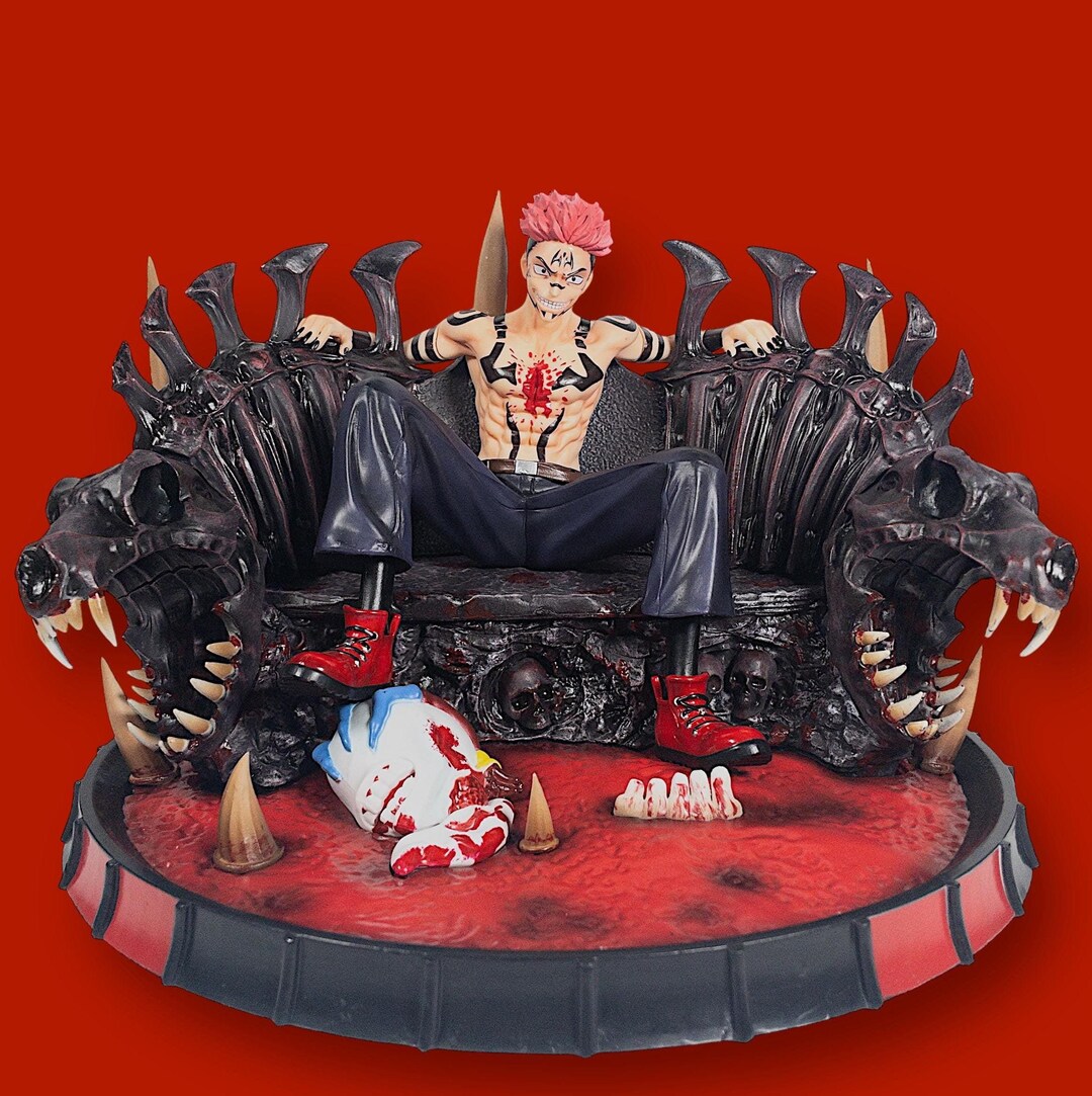 Jujutsu Kaisen Ryomen Sukuna Sitting in Throne, Highly Detailed PVC ...