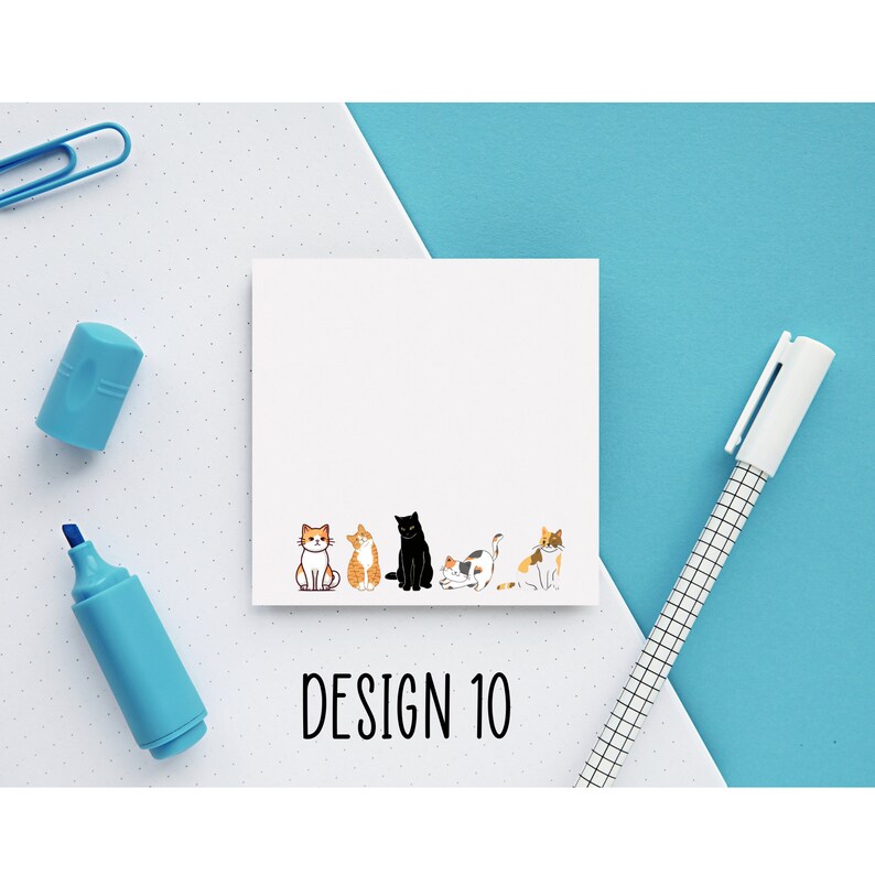 Cat Post It Notes, Cat Post-it Notes, Cat Sticky Notes, Cute Post It ...