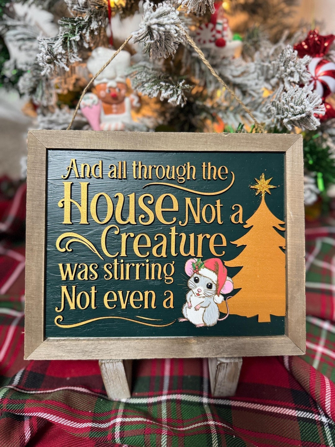 Handcrafted Christmas Sign: 'not a Creature Was Stirring' 3D Wood ...