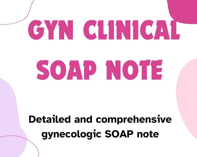Women's Health/gyn SOAP Note Template - Etsy