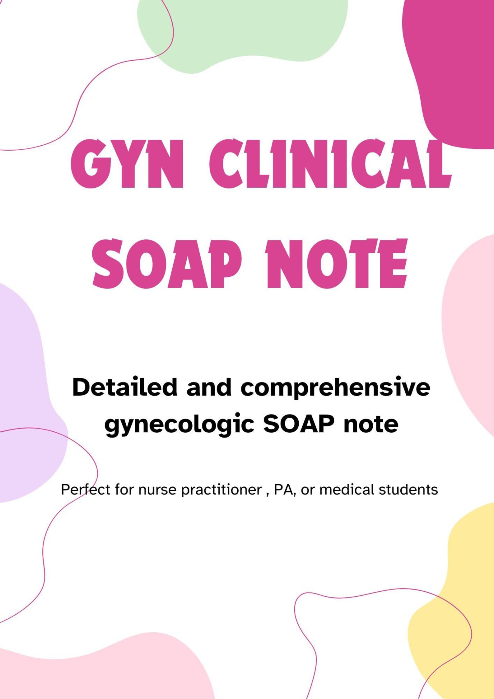Women's Health/gyn SOAP Note Template - Etsy