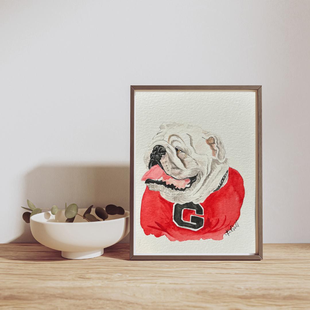 Georgia Bulldog PRINT - Etsy