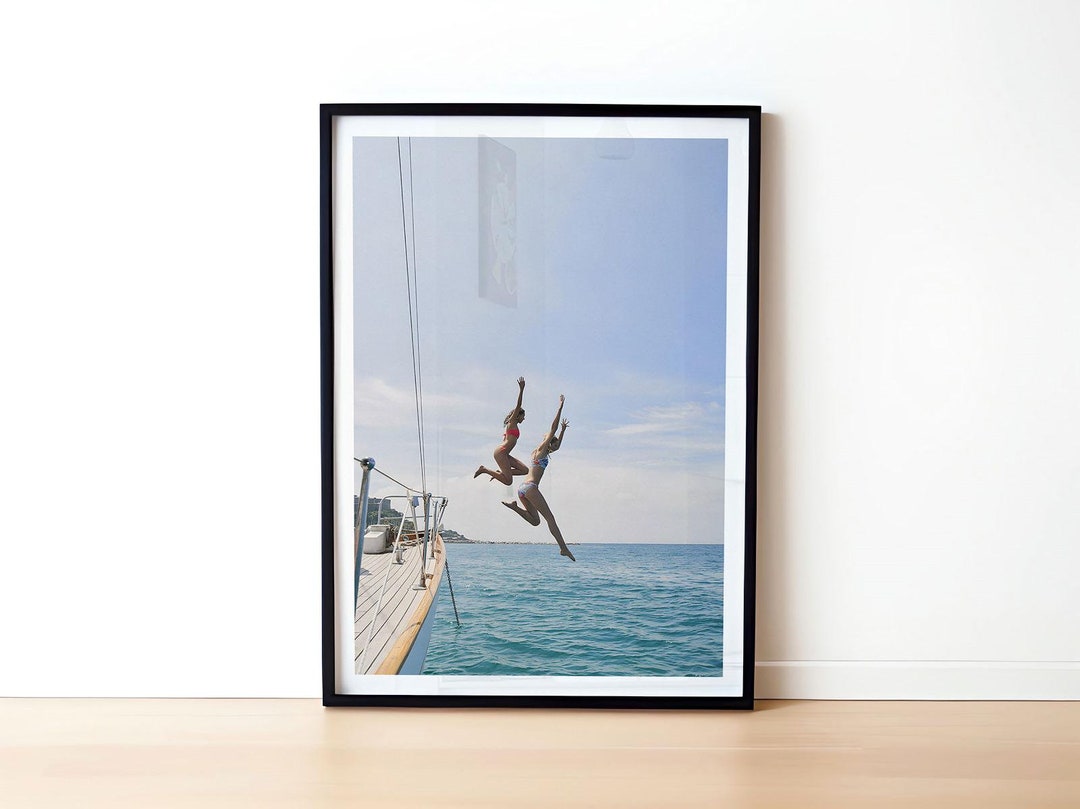 Sailboat Jump Canvas Print: Summer Beach Wall Art - Etsy