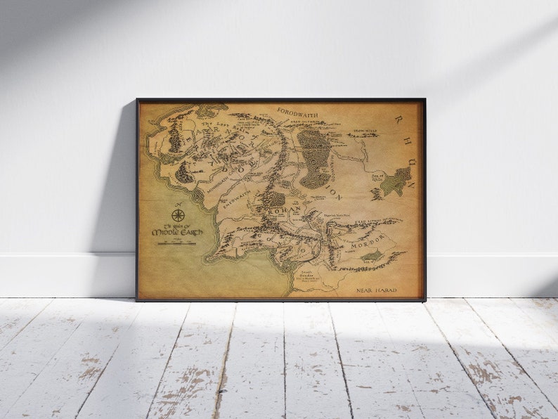 Fantasy Earth Map Canvas: Vintage Fantasy Wall Decor - Etsy