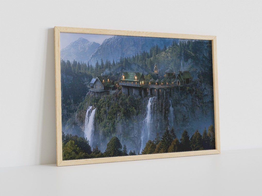 The Rivendell Lord of the Rings Poster Wall Art, Framed Canvas ...
