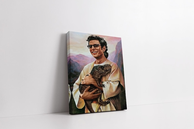 Saint Jeff Goldblum Dinosaur Canvas Art - Funny Movie Poster - Etsy