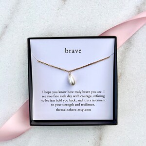 Brave Pearl Necklace: 14K Gold Filled Sentimental Gift - Etsy