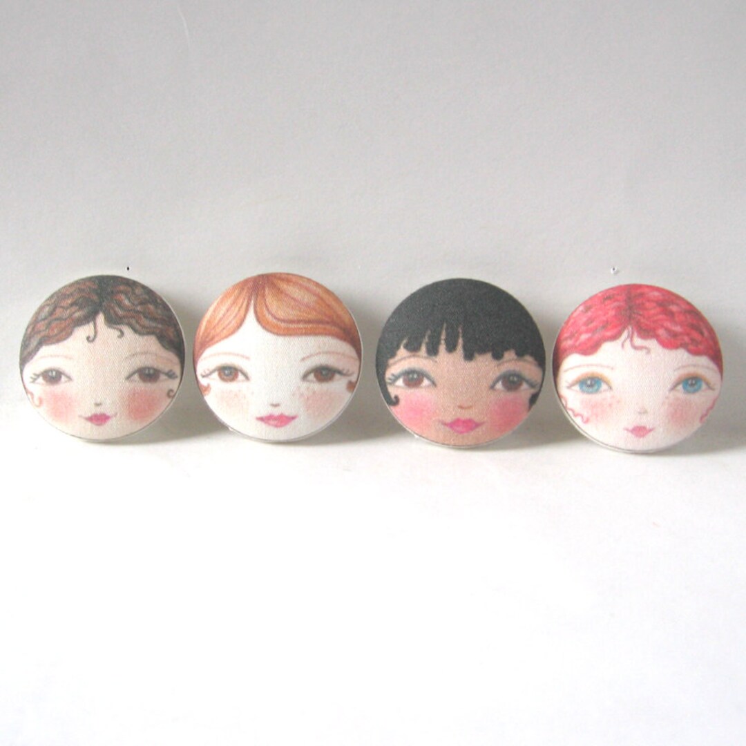 Buttons With Faces, Unusual Covered Buttons, Size 29mm, US Size 45 ...