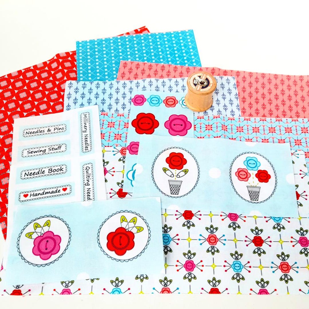 Pre Cut Sewing Notions Fabric Pack for Making a Needle Book and Small ...
