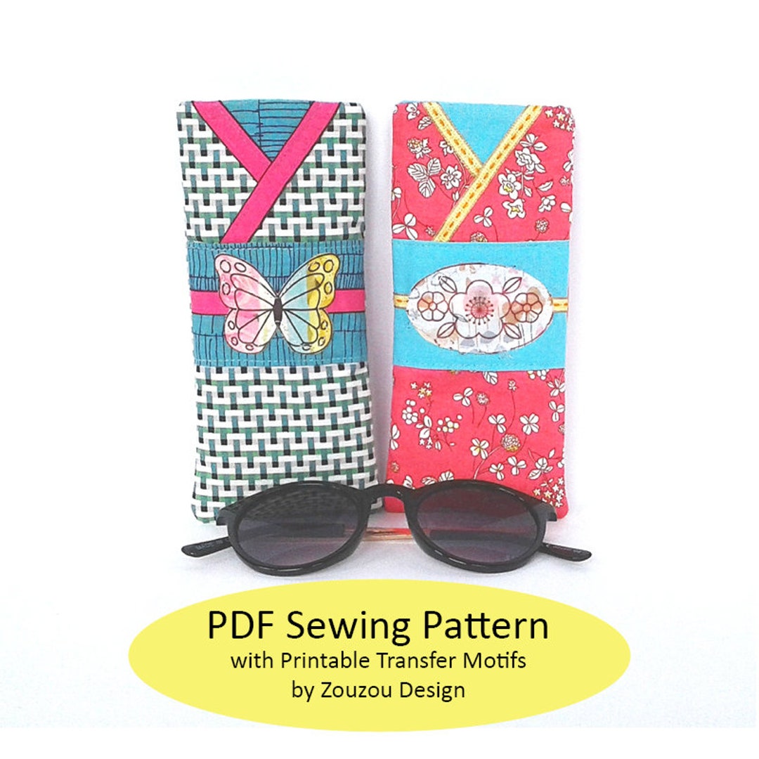 Eye Glasses Case PDF Sewing Pattern, Sunglasses Sleeve Template, Easy ...