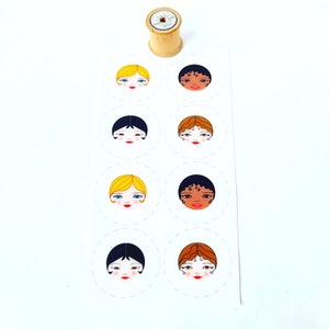 Face Buttons, Covered Buttons, Gift for Crafter, Unusual Buttons, Doll ...