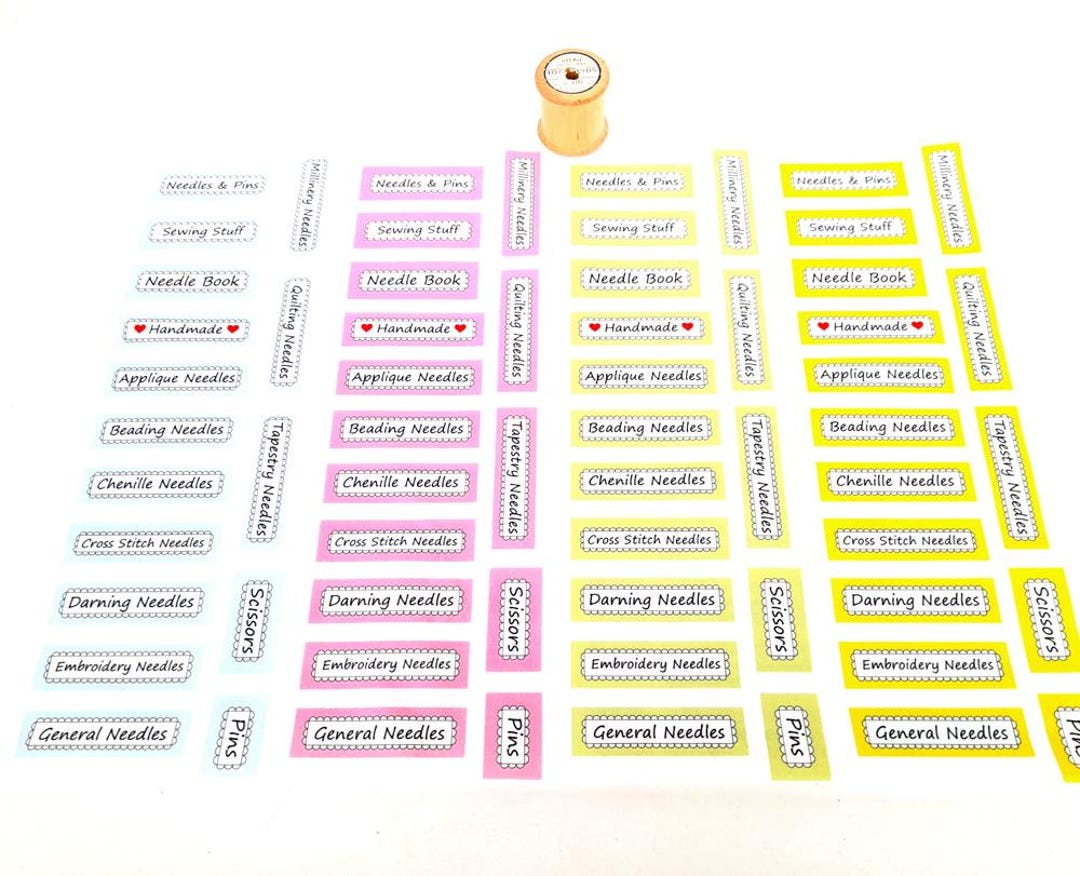 Cut and Sew Needle Labels for Needle Books Fabric, Fabric Labels ...