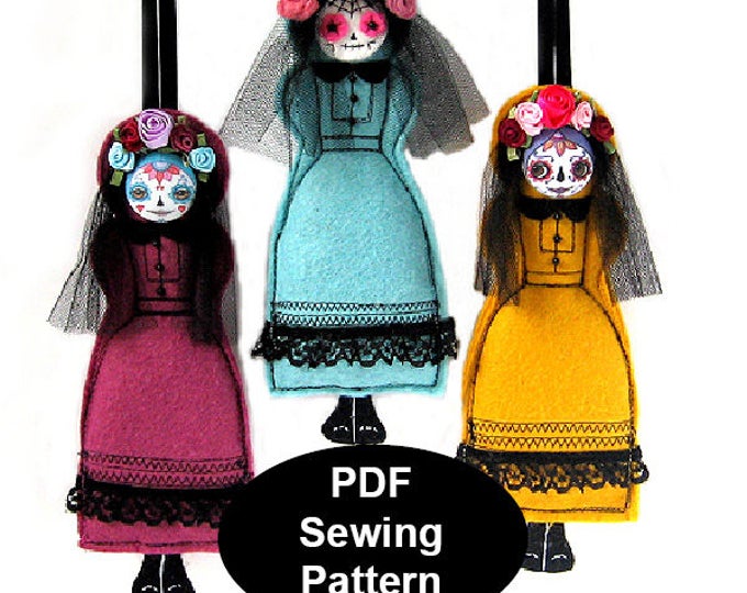 Patrón en PDF para realizar una Catrina en fieltro. - Etsy México