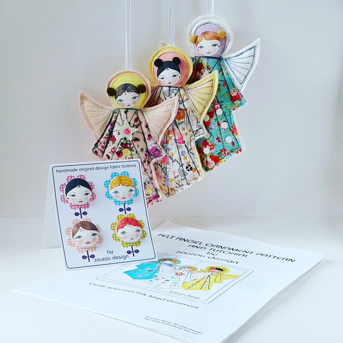 PDF Sewing Pattern, Felt Angel Pattern, Modern Folk Angel Template, DIY ...
