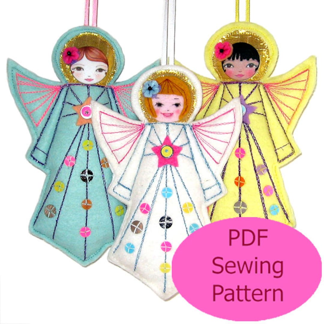 PDF Sewing Pattern, Felt Angel Pattern, Modern Folk Angel Template, DIY ...