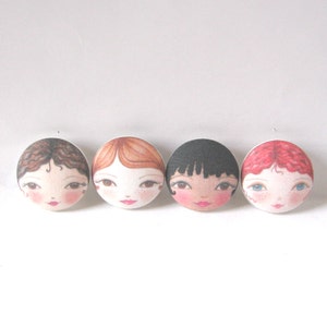 Buttons With Faces, Unusual Covered Buttons, Size 29mm, US Size 45 ...