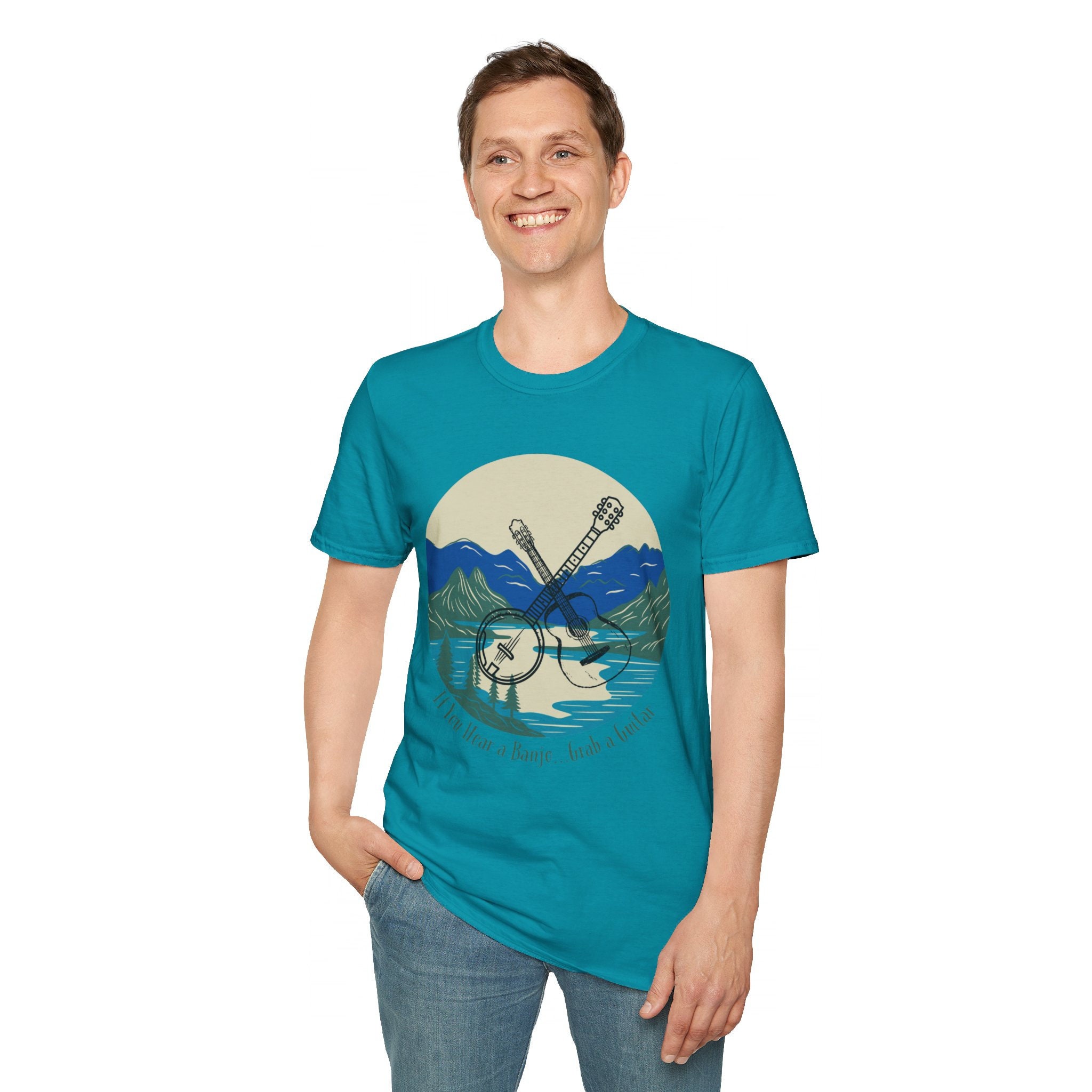 Banjo and Guitar Graphic Tee - Etsy