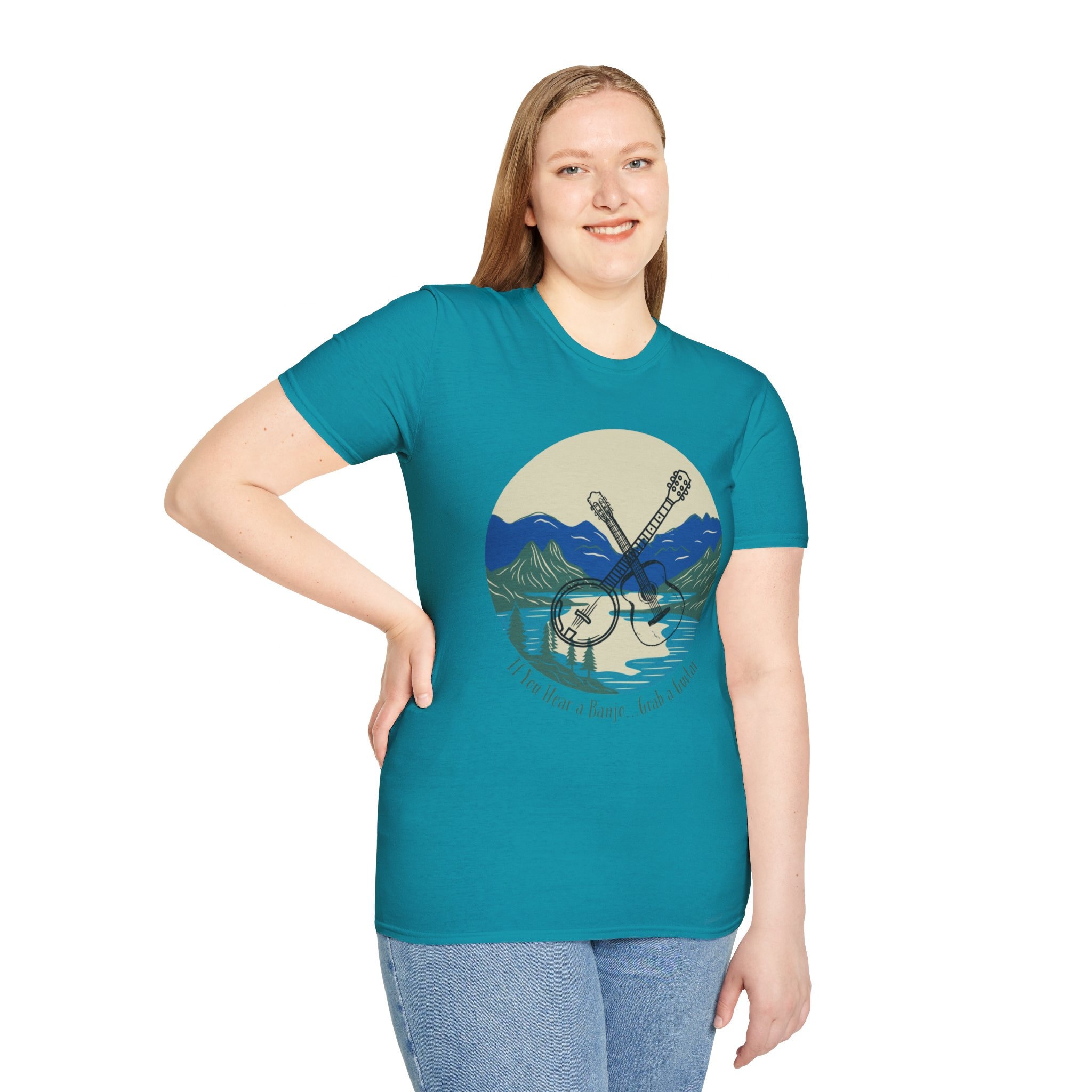 Banjo and Guitar Graphic Tee - Etsy