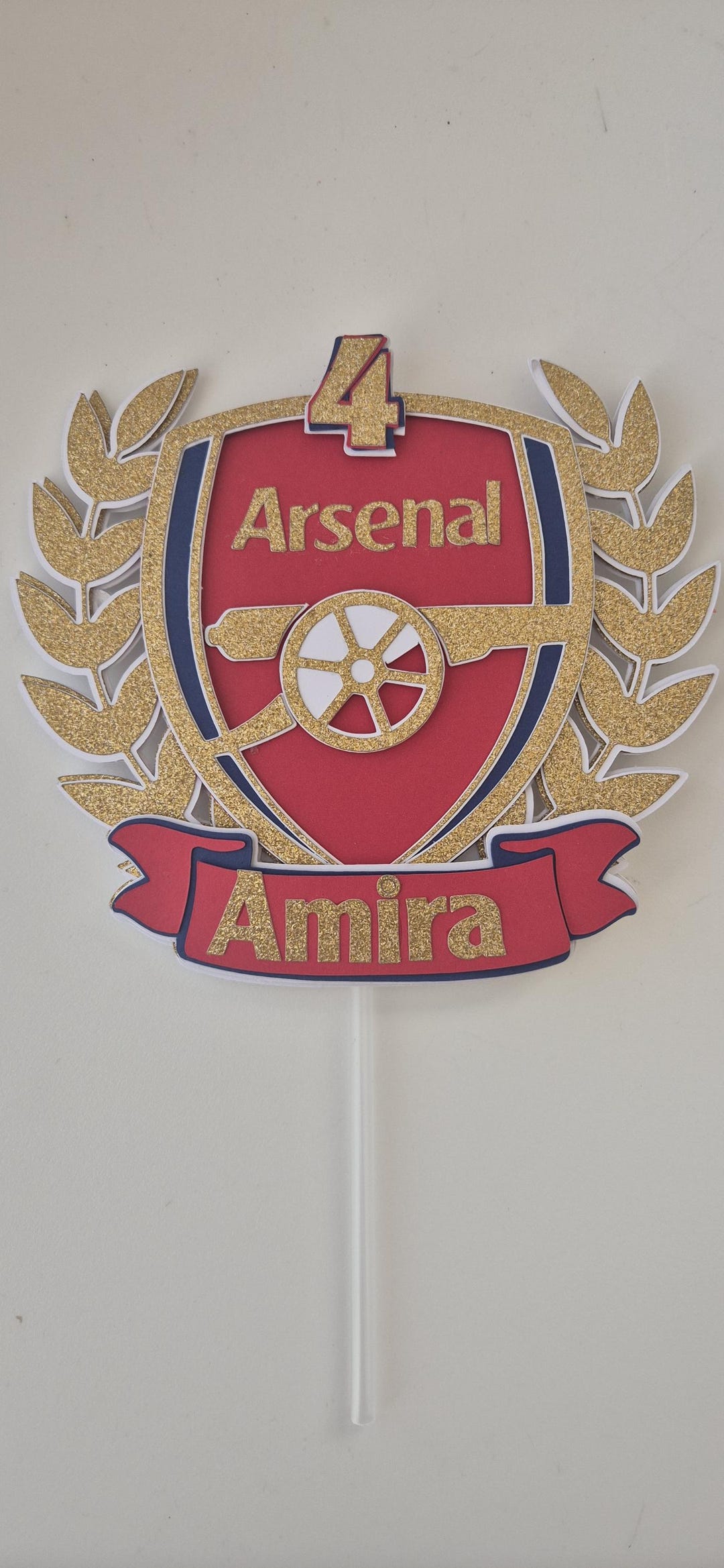 Arsenal Cake Topper - Football Team - Birthday Cake Decoration - United ...