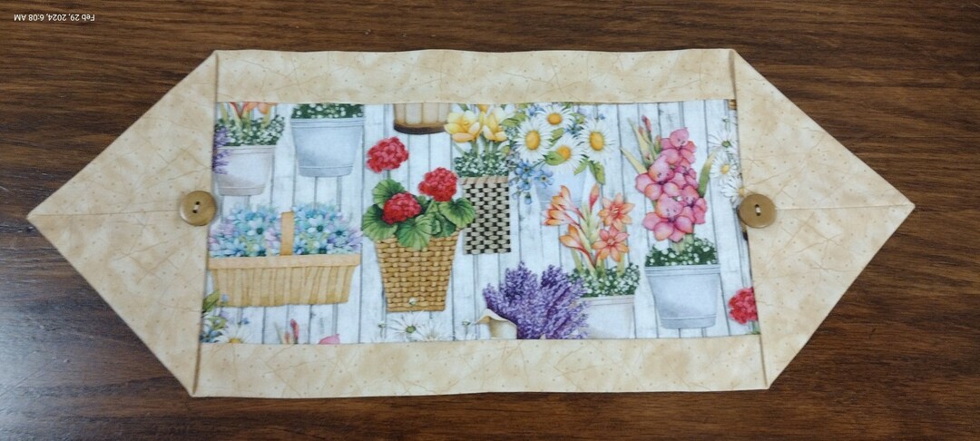 Spring Floral Themed Fabric Table Runner Summer Table Topper FREE ...