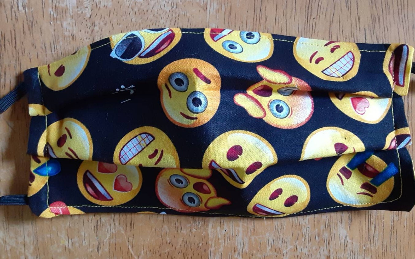 Face mask Emoji smiley faces print reusable cloth face mask | Etsy