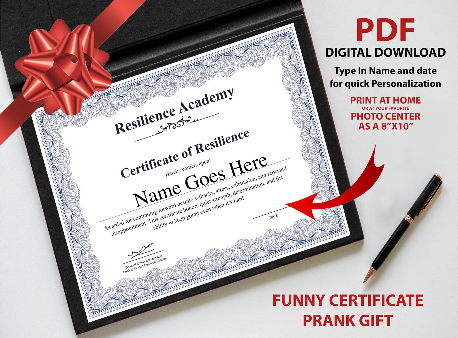 Certificate of Resilience | Encouragement Gift Certificate | Editable ...