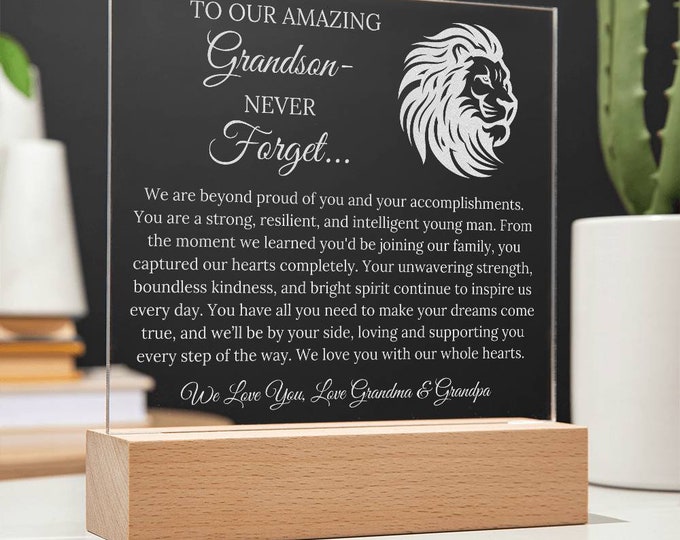 Grandson Gifts, Grandson Graduation, Birthday, Christmas Gift, Engraved ...