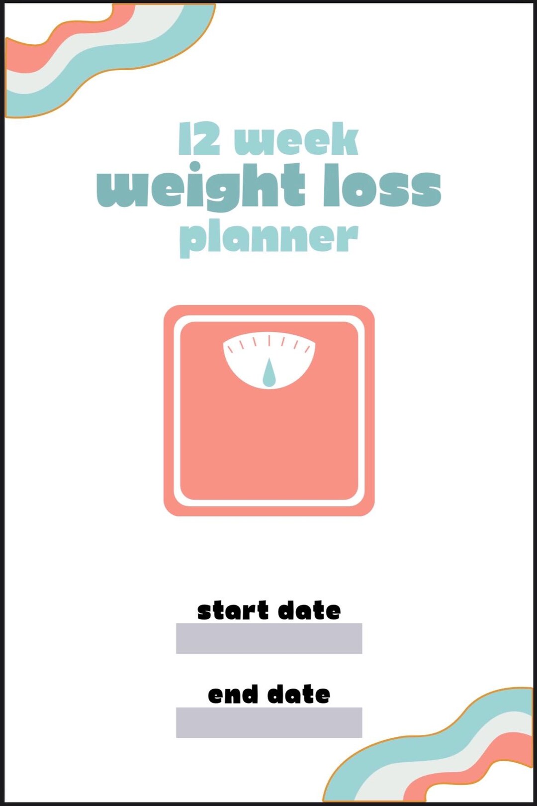 12-week Weight Loss Planner | Printable & Instant Download | - Etsy Canada