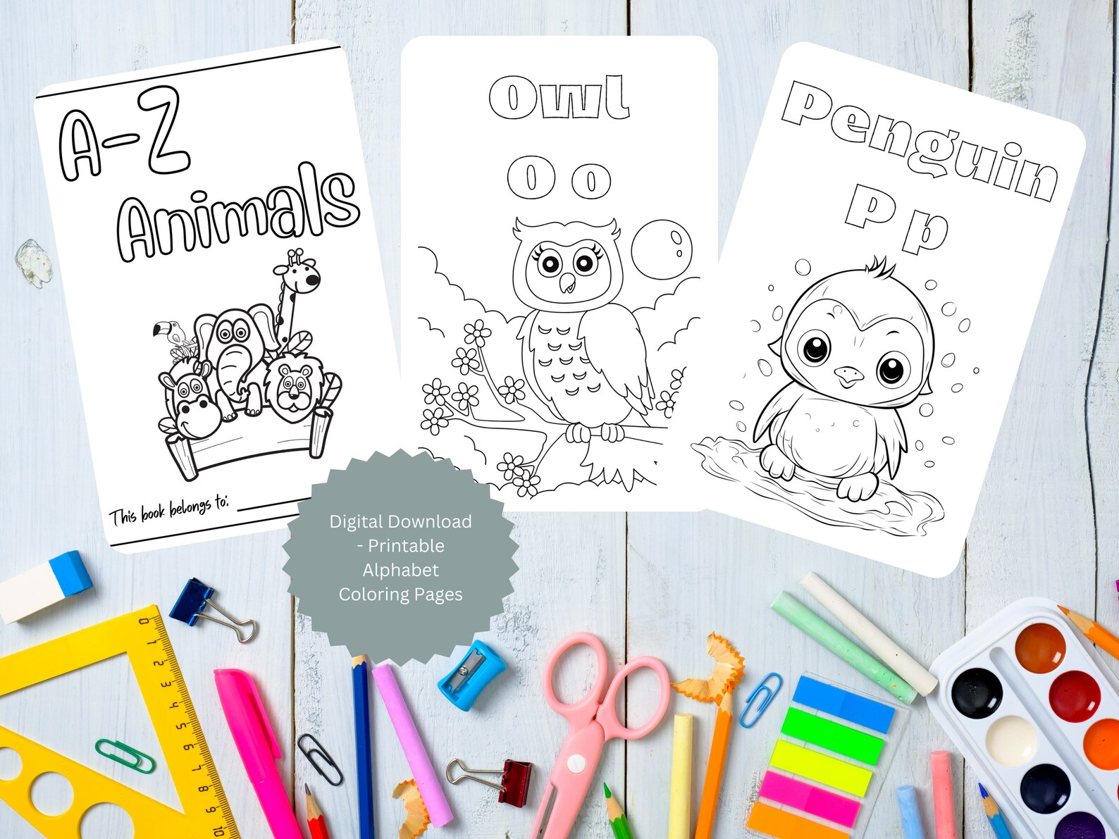 Printable Alphabet Animals Coloring Pages for Toddlers & Preschoolers ...