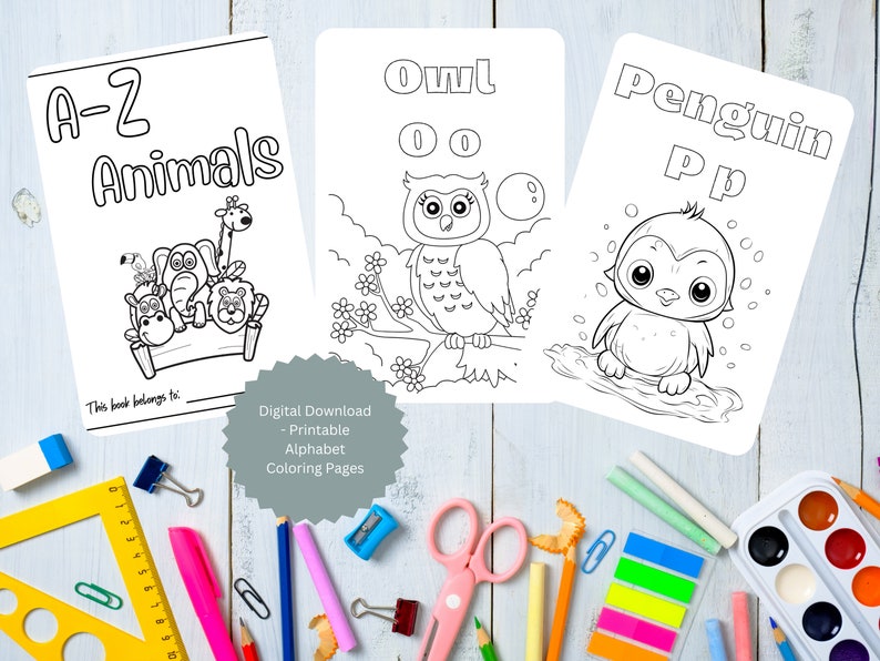 Printable Alphabet Animals Coloring Pages for Toddlers & Preschoolers ...