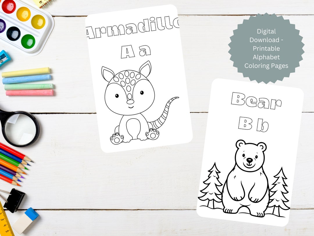 Printable Alphabet Animals Coloring Pages for Toddlers & Preschoolers ...