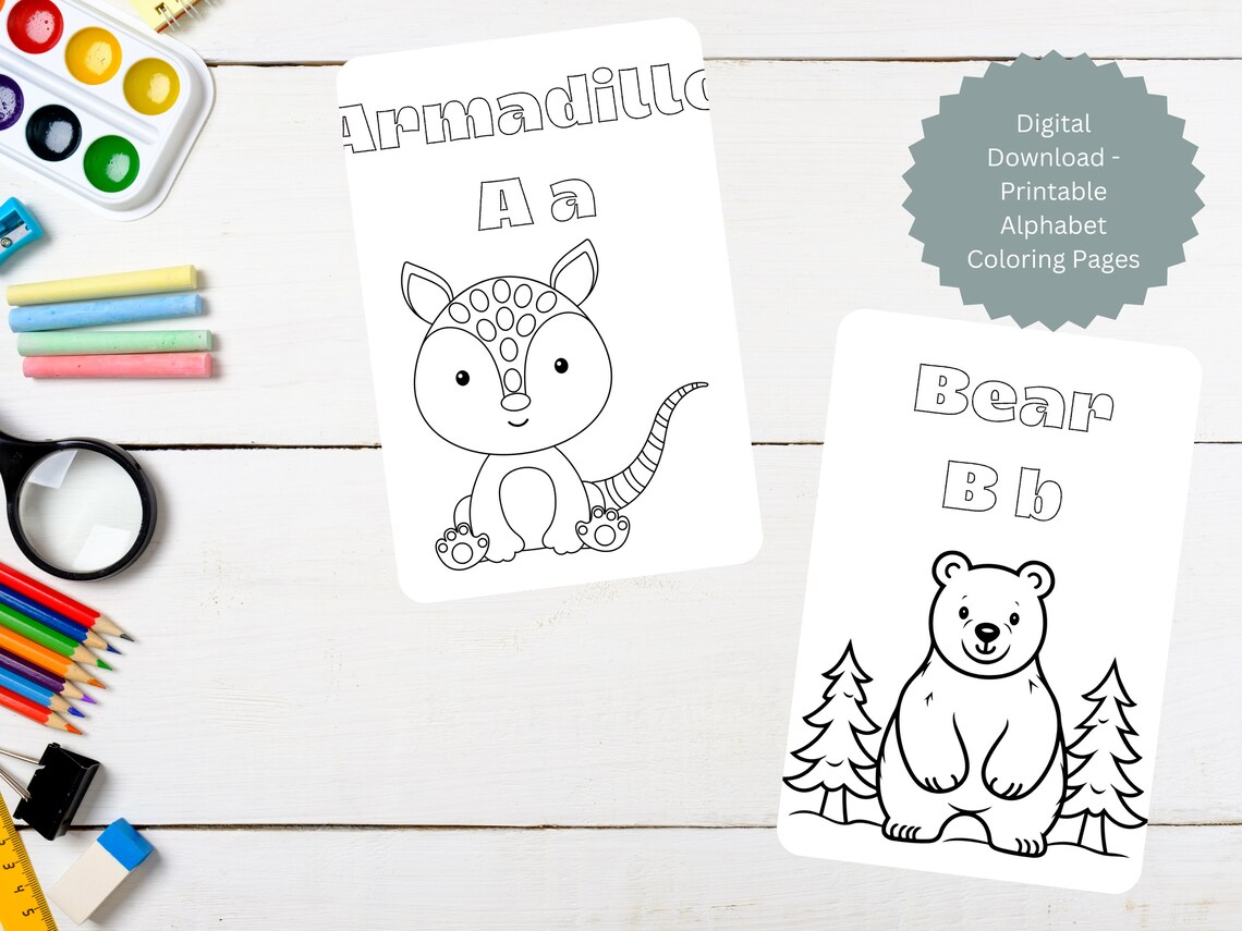 Printable Alphabet Animals Coloring Pages for Toddlers & Preschoolers ...